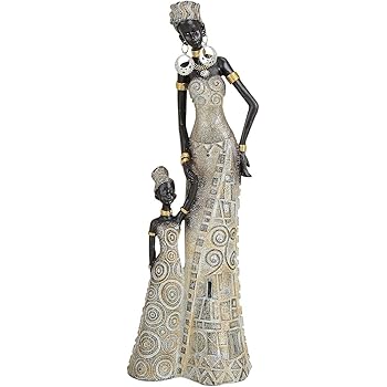 Brillibrum African Figure Mother with Child Africa Women Décor Figurine ...