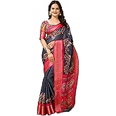 Buy AKHILAM Women's Black Georgette Embellished Saree With Unstitched Blouse Piece (AARYAN12701 ...