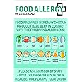 Food allergy or intolerance, safety poster sign - Self adhesive sticker ...