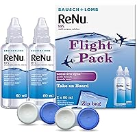 ReNu Multi-Purpose Travel Contact Lens Solution, 2x 60ml Flight Pack ...