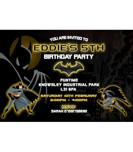 Batman Birthday Party Custom Invitation