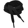 120cm / 47” Black Coloured Smart Laces® Flat Trainer Shoe laces ideal ...