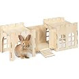 Navaris Rabbit Castle - Wooden Hideaway Playhouse for Pet Bunny - MDF ...