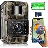 MAXDONE Wildlife Camera WiFi Bluetooth with APP, 48MP 30FPS Solar Trail ...
