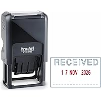 Trodat Printy 4850/L2 Dater Stamp with English Phrase PAID - Self Inking, Red Ink Date and Blue ...
