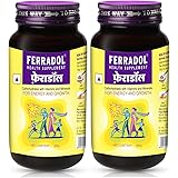 Ferradol syrup 450gm, daily health supplement with Iron, vitamins A, B1 ...