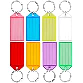 Uniclife 24 Pack Oval Key Tags Colorful Tough Plastic Key Chain Tags ...