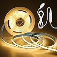 Aclorol 3M COB LED Strip Light Warm White 3000K 5V USB Flexible LED Light Strip 8mm Width ...