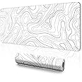 UJoowalk Large White Topographic Mouse Pad - XL Gaming Mouse Pad for ...