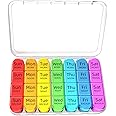 Doruimi Weekly Pill Box Organiser, Small Pill Box 7 Day 4 Times A Day ...