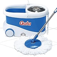 Gala Twin Bucket Spin Mop, 2 Microfiber Refills, Floor Cleaning Mop ...