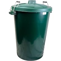 Easy Shopping GREEN 85 Litre 85L Extra Large Colour Plastic Dustbin ...