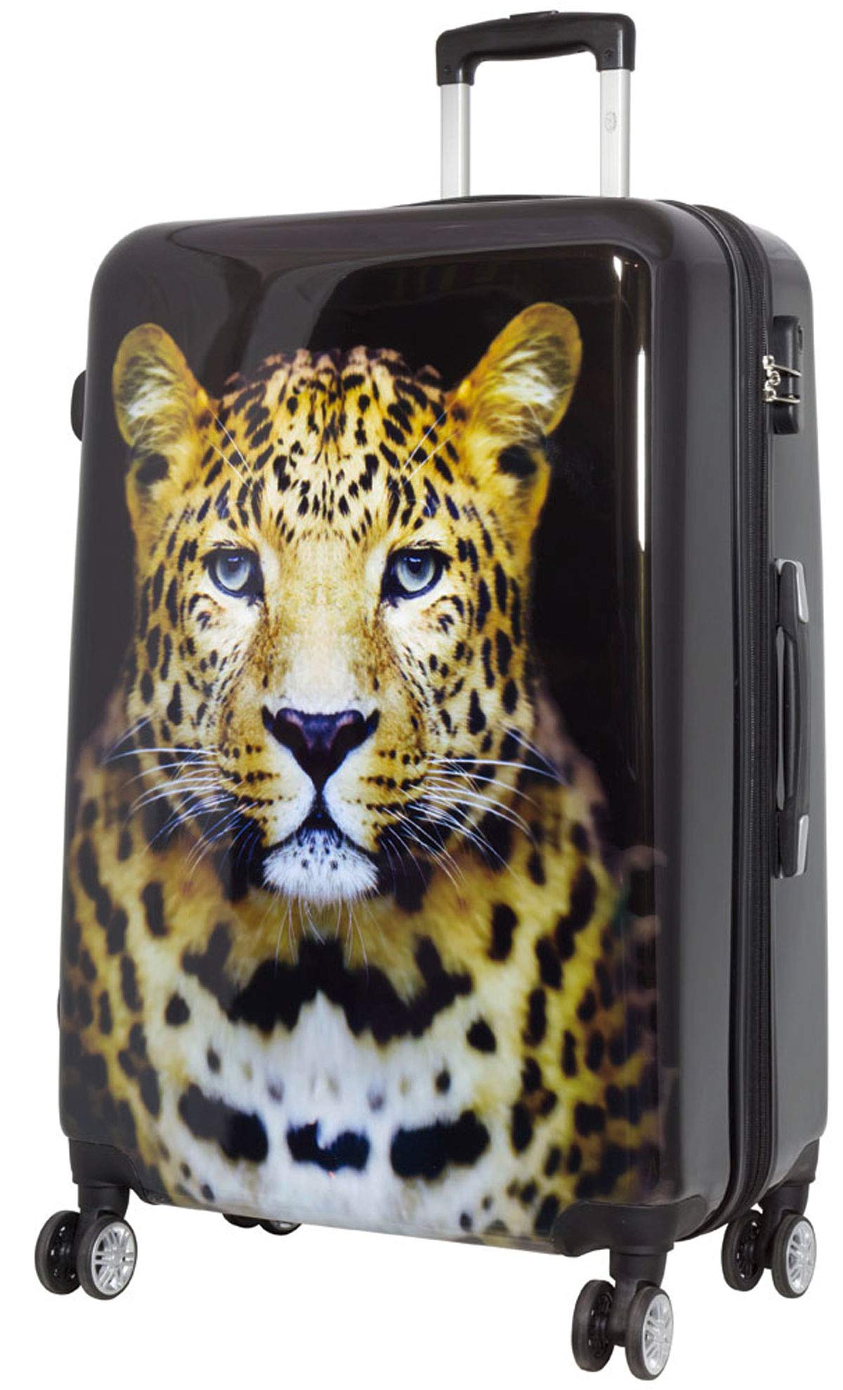 I I Koffer Leopard Tiger Reise Trolley Leo Schwarz XL Groß 78 cm ...
