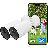 EZVIZ C8c (2 Pack) Wifi Outdoor Cameras Wired, 360° Pan Tilt, Support ...
