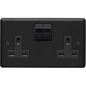Eurolite, Matt Black, 13 Amp, Single, Switched, Plug Socket: Amazon.co ...