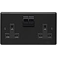 Eurolite, Matt Black, 13 amp Double Switched Plug Socket : Amazon.co.uk ...