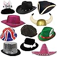 PACK OF 11 PARTY PHOTO BOOTH PROP HATS. NOVELTY FANCY DRESS HEADWEAR ...