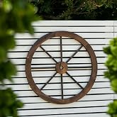 GiantexUK 2/4PCS Wagon Wheels, Decorative Wooden Wheel with Metal Rim ...