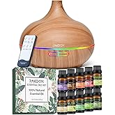 Innovegic 550ml Essential Oil Diffuser, Aromatherapy Air Humidifier Wood Grain Cool Mist Aroma ...