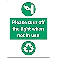 Please turn off the light when not in use Safety sign - Self adhesive ...