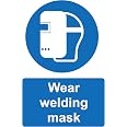 Wear welding mask Safety sign - 1.2mm Rigid plastic 200mmx 150mm ...