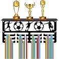 CREATCABIN Football Trophy Shelf Medal Display Shelf with 12 Hooks ...