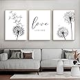 Amazon.de: Martin Kench 3er Poster Set Modern Schwarz Weiß Leinwandbilder Wandbilder, Löwenzahn ...