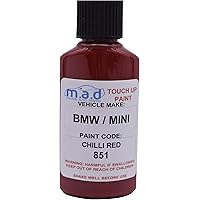 TOUCH UP PAINT PEN FOR BMW MINI CHILLI RED 851 JOHN COOPER BOTTLE BRUSH ...