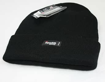 Adults 3M Thinsulate Insulation Beanie Hat (Black) : Amazon.co.uk: Clothing