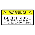 Warning Sticker Beer Fridge DO NOT Place Food OR Other CONTAMINATES ...