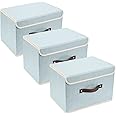 TYEERS Collapsible Storage Box with Lid, Fabric Storage Box for Clothes ...