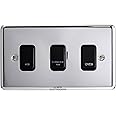Polished Chrome Customised Kitchen Grid Switch Panel with Black ...