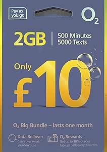 O2 Prepaid-SIM-Karte, 10 Tarife, die SIM-Karte kann mit jedem O2-Tarif ...