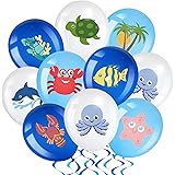 Under the Sea Party Decorations, 24 Pieces Blue White Ocean Animals ...