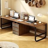 HCBHG Two Person Desk with 3 Drawers, Large Double Study Writing Table ...