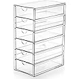 SUMTree Clear Hair Accessory Organizer Box with 6 Drawers, Plastic Hair ...