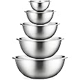 FineDine Mixing Bowls Set - 5-Piece, Easy-Grip, Stainless Steel Mixing ...