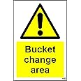 Bucket Change Area Sign - 1.2mm Rigid Plastic 400mm x 300mm : Amazon.co ...