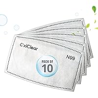 OxiClear Refill Filters, N99 PM 2.5 Activated Carbon Filter (Pack of 10 ...