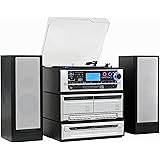 Steepletone Capitol (2023) Vinyl Record Player CD RECORDING Music Centre, Audio Retro Compact ...