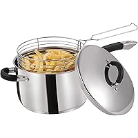 Royal Cuisine 22Cm Stainless Steel Deep Frying Chip Pan with Basket and ...