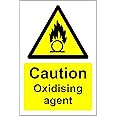 Warning sign Oxidising agent Safety sign - 1.2mm Rigid plastic 300mm x ...
