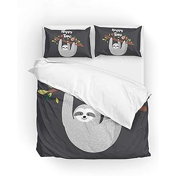 Rapport Cute Sloths Novelty Duvet Cover Bed Set, Polycotton Lilac ...