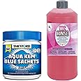 PLANTAWA Aqua KEM Blue Sachets + Awaking Rinse 1L, Liquido WC Quimico ...