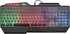 Rii RK202 Gaming Keyboard,LED Rainbow Backlit Light up Keyboard With ...