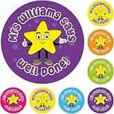 144 Personalised Maths Well Done Reward Stickers For Children, School ...