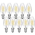 BRIMAX E14 LED Candle Bulbs Dimmable 4W, 40W Equivalent, Soft Warm White 2700K, Flame Wrinkle ...