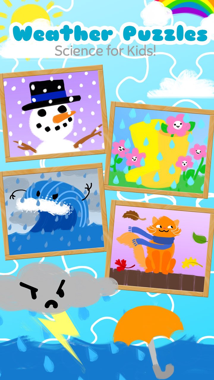 Weather Puzzles for Toddlers and Pre-K - Science for Kids! Educational ...