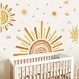 decalmile Stickers Muraux Arc en Ciel Soleil Boho Autocollant Mural ...