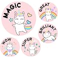 144 Rainbow Unicorn Praise Words Reward Stickers For Children, Teachers ...